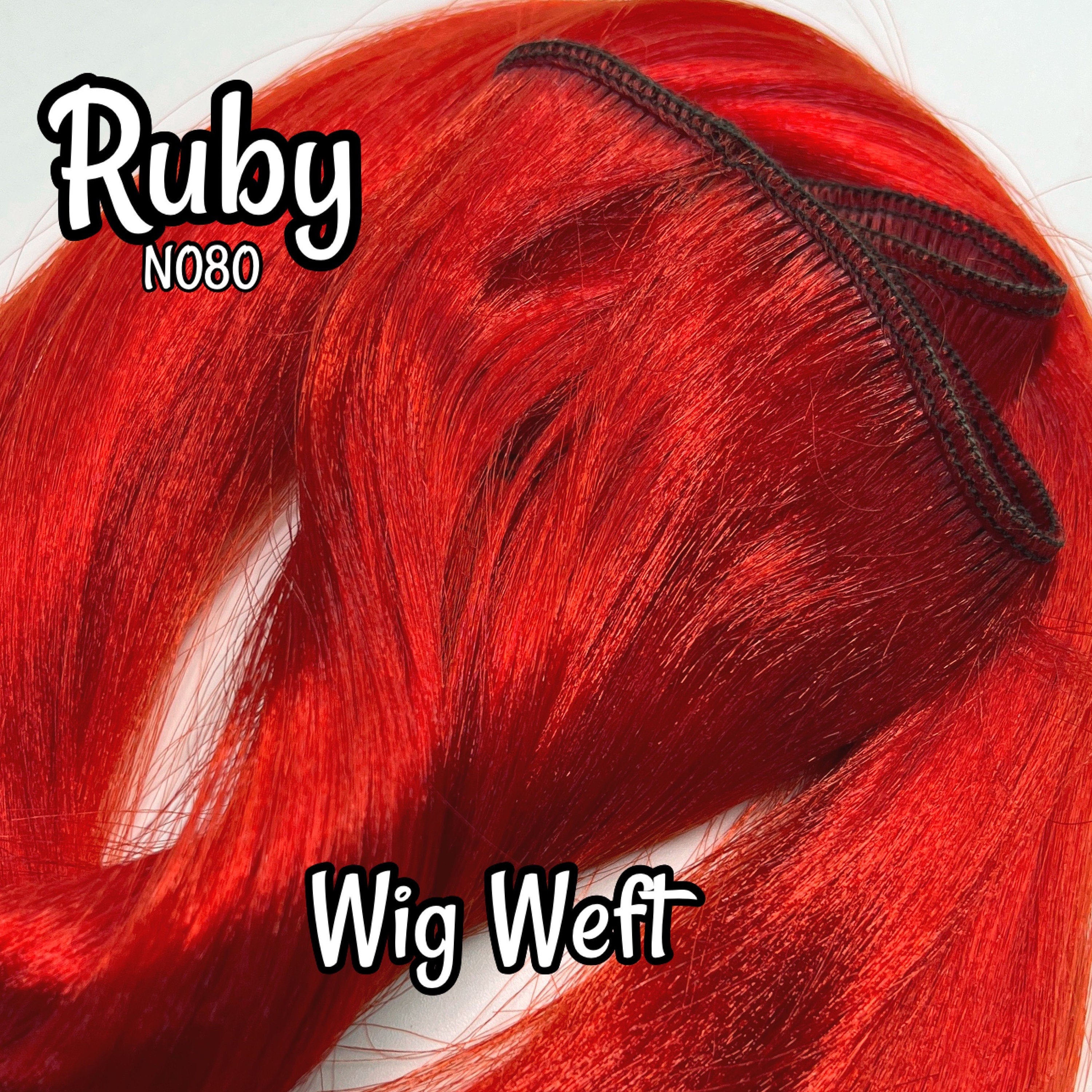 DG-HQ™ Wig Weft Nylon Ruby N080 Red Nylon Weft 30"Wx20"L Doll Hair for ...